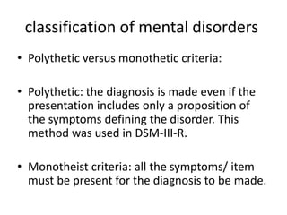 Diagnosis of Mental Disorders | PPTX