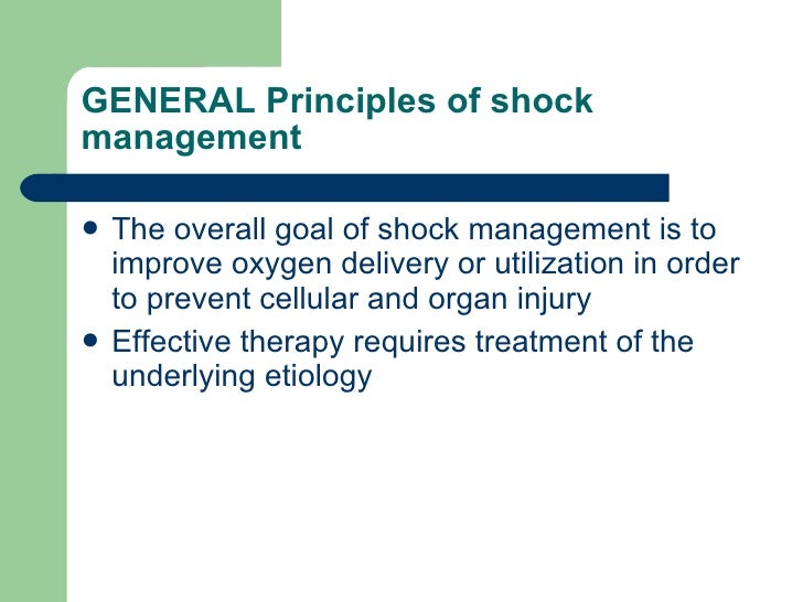 Diagnosis and Management of Shock