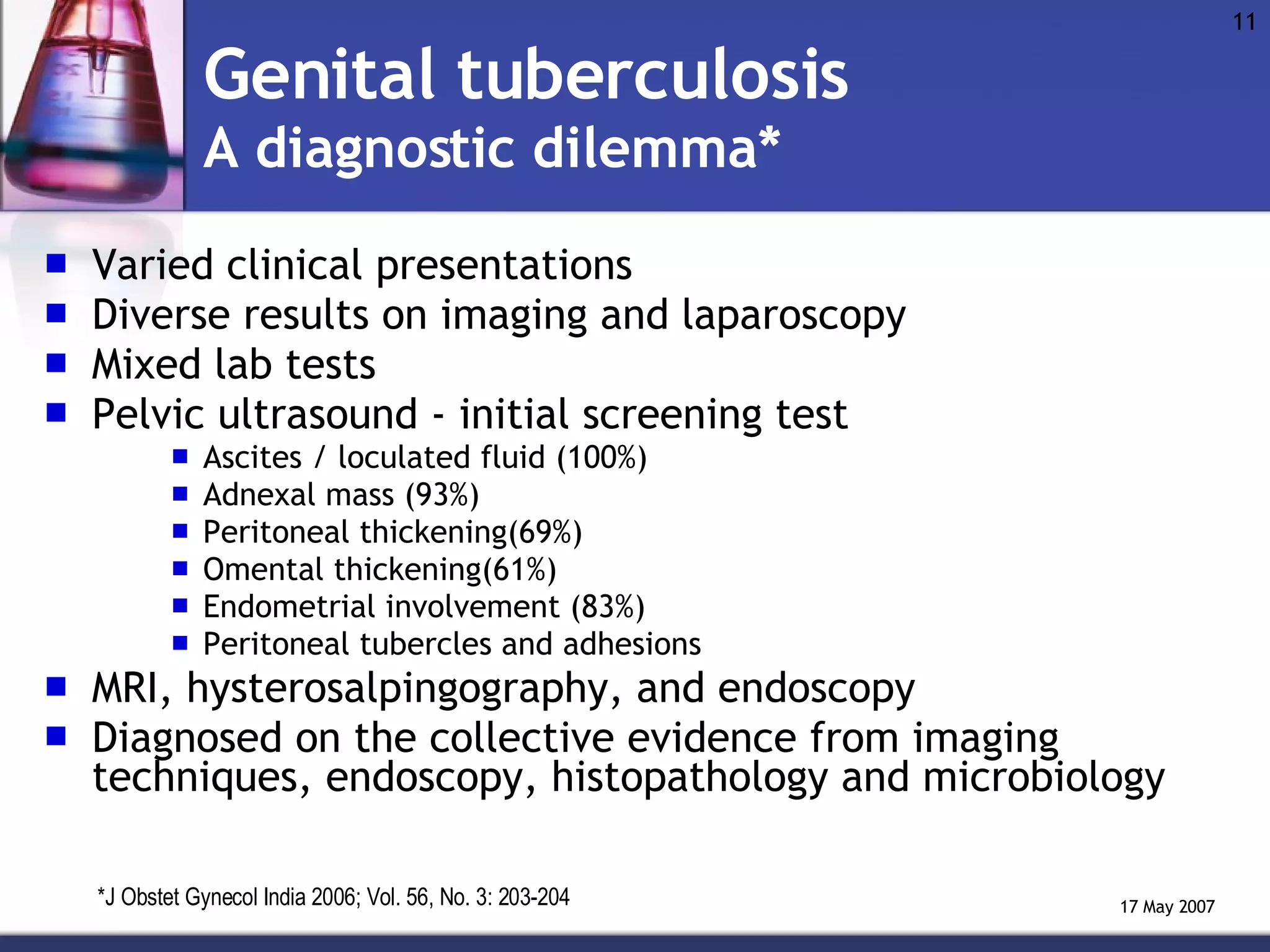 Diagnosis of Female Genital TB | PPT
