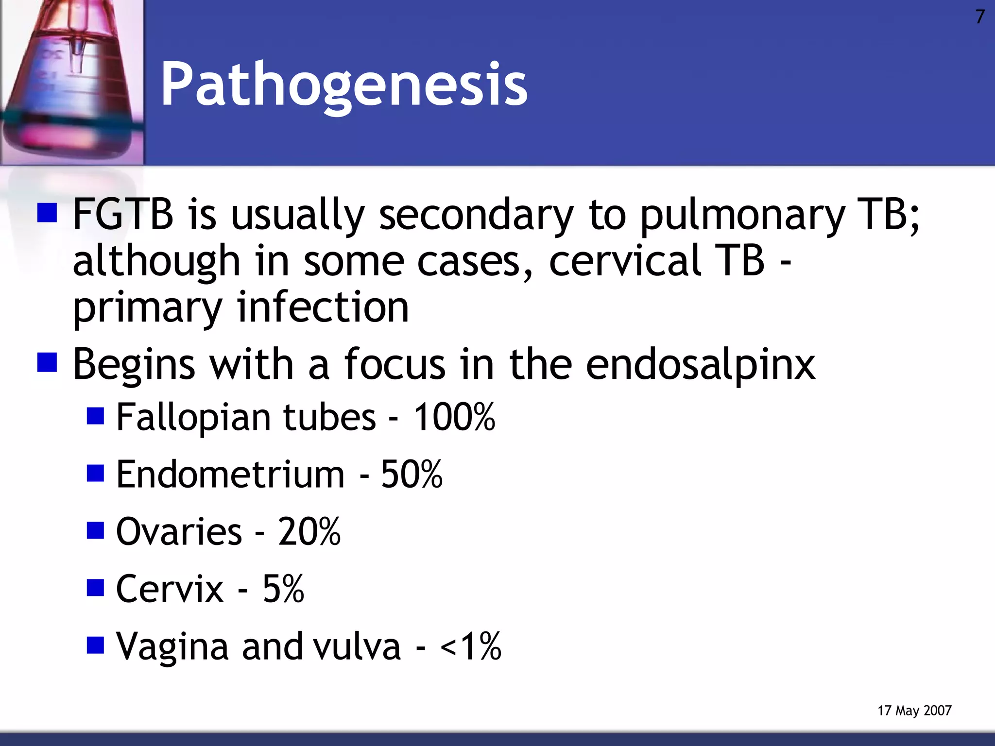 Diagnosis of Female Genital TB | PPT | Medical Tests | Medical Health