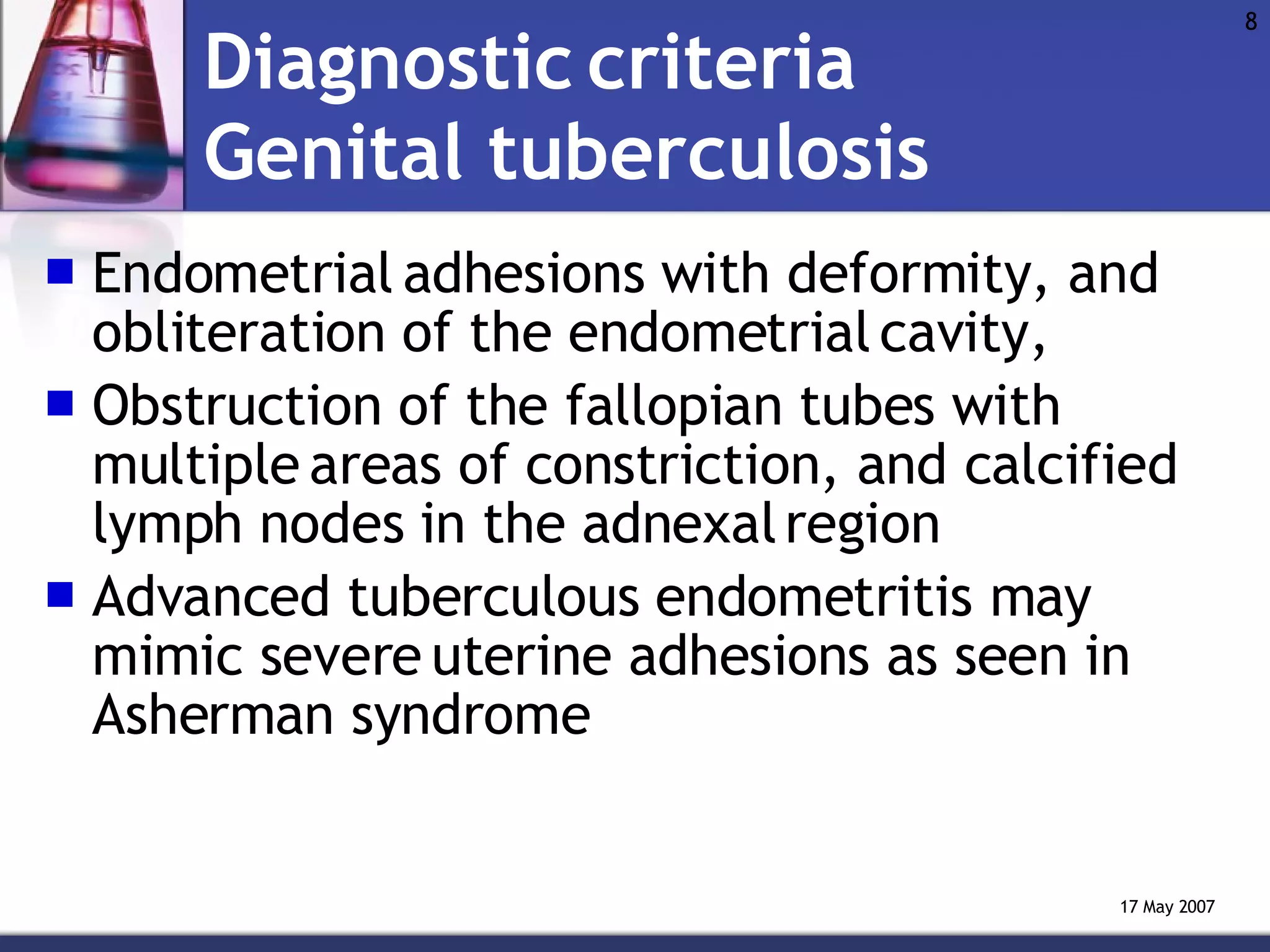 Diagnosis of Female Genital TB | PPT