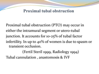 Diagnosis and classification of tubal factor infertility | PPTX