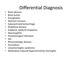 Diagnosis and differential diagnosis of Meningitis.pptx