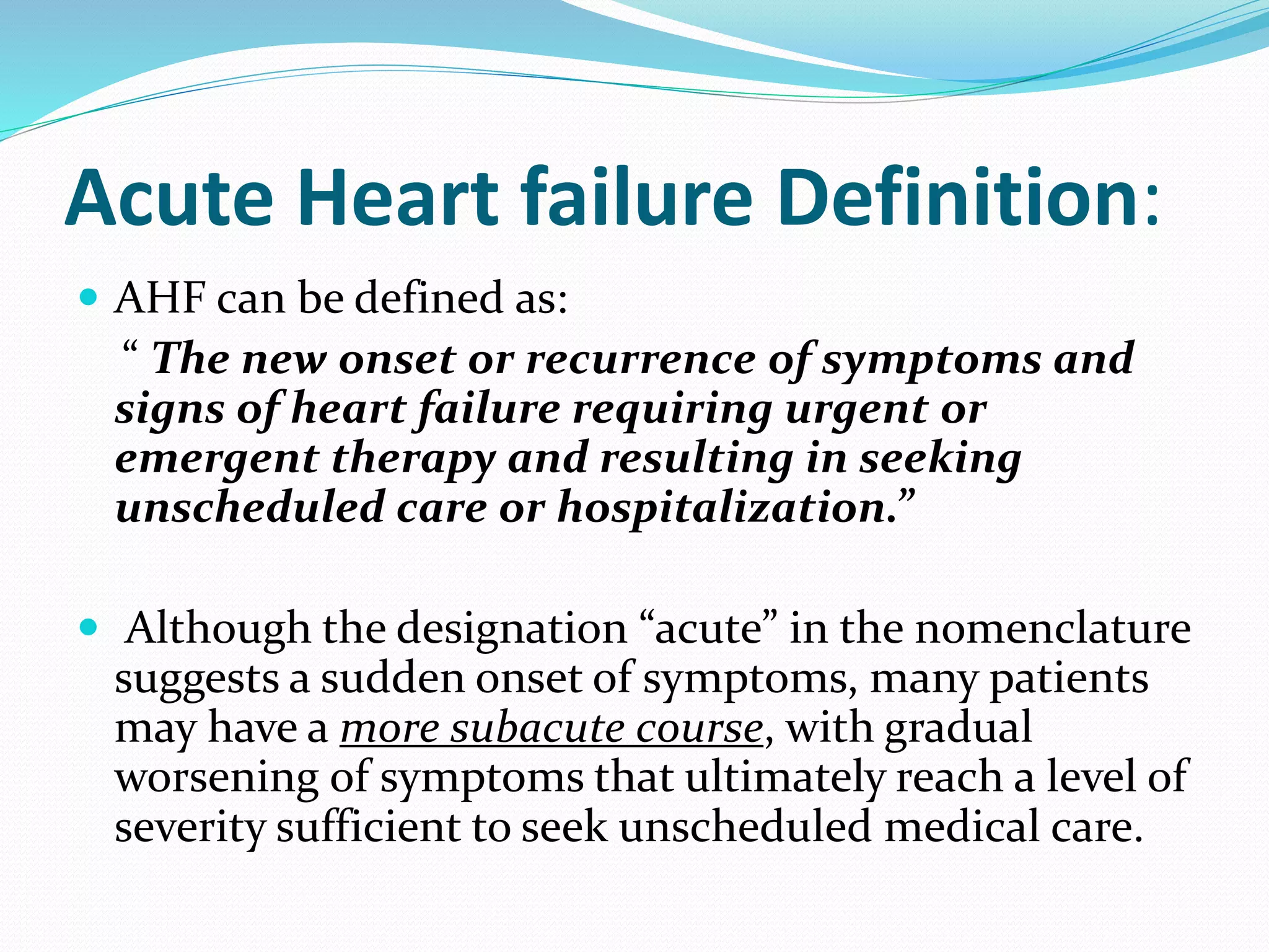 Diagnosis and management of acute heart failure | PPTX