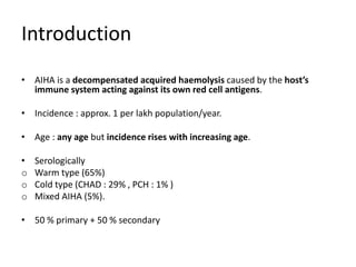 Diagnosis and management of aiha | PPTX