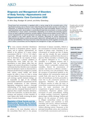Diagnosis and Management of Disorders of Body Tonicity Hyponatremia and ...