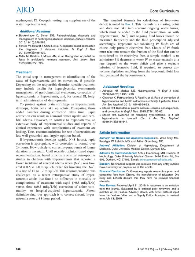 Diagnosis and Management of Disorders of Body Tonicity Hyponatremia and ... Diagnosis and Management of Disorders of Body Tonicity Hyponatremia and ...