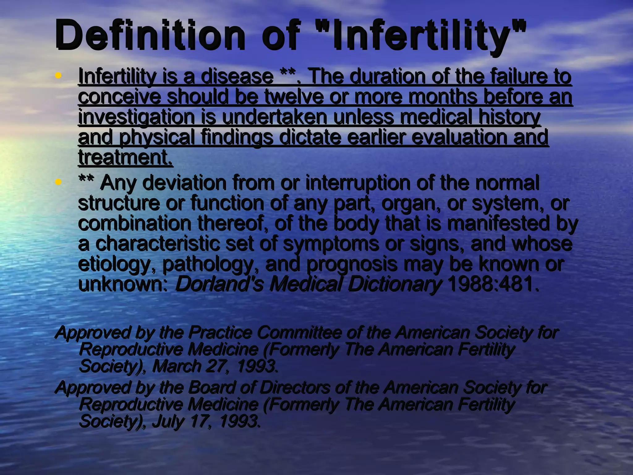 Diagnosis and management of male infertility | PPT