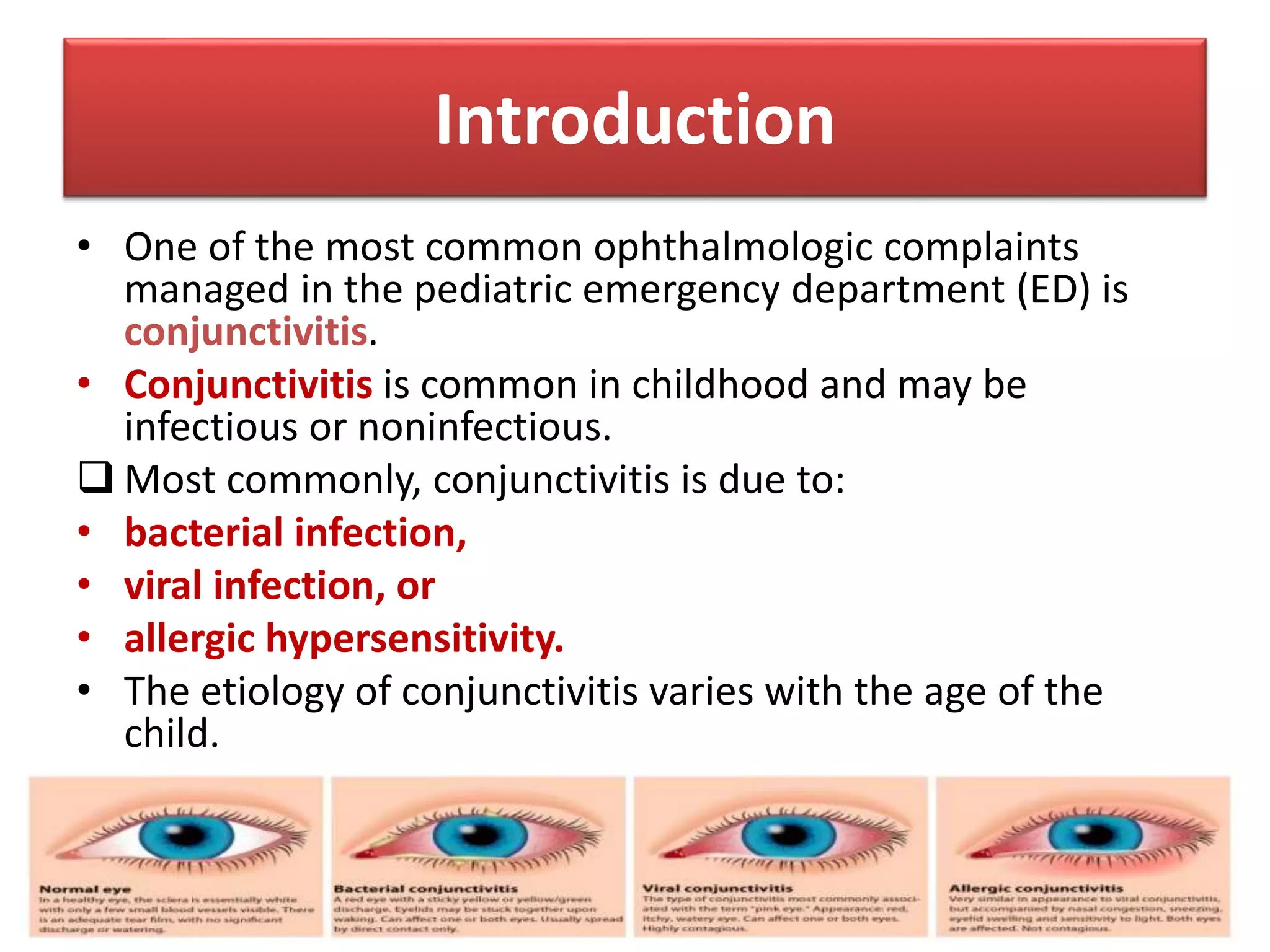Diagnosis and management of pediatric conjunctivitis | PPTX