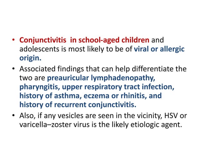 Diagnosis and management of pediatric conjunctivitis | PPTX | Ear, Nose ...