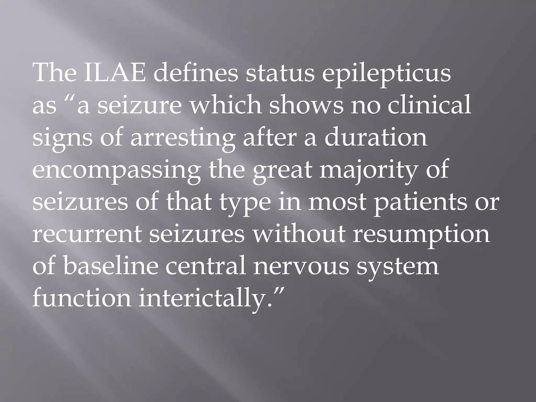 Diagnosis and management of status epilepticus | PPTX