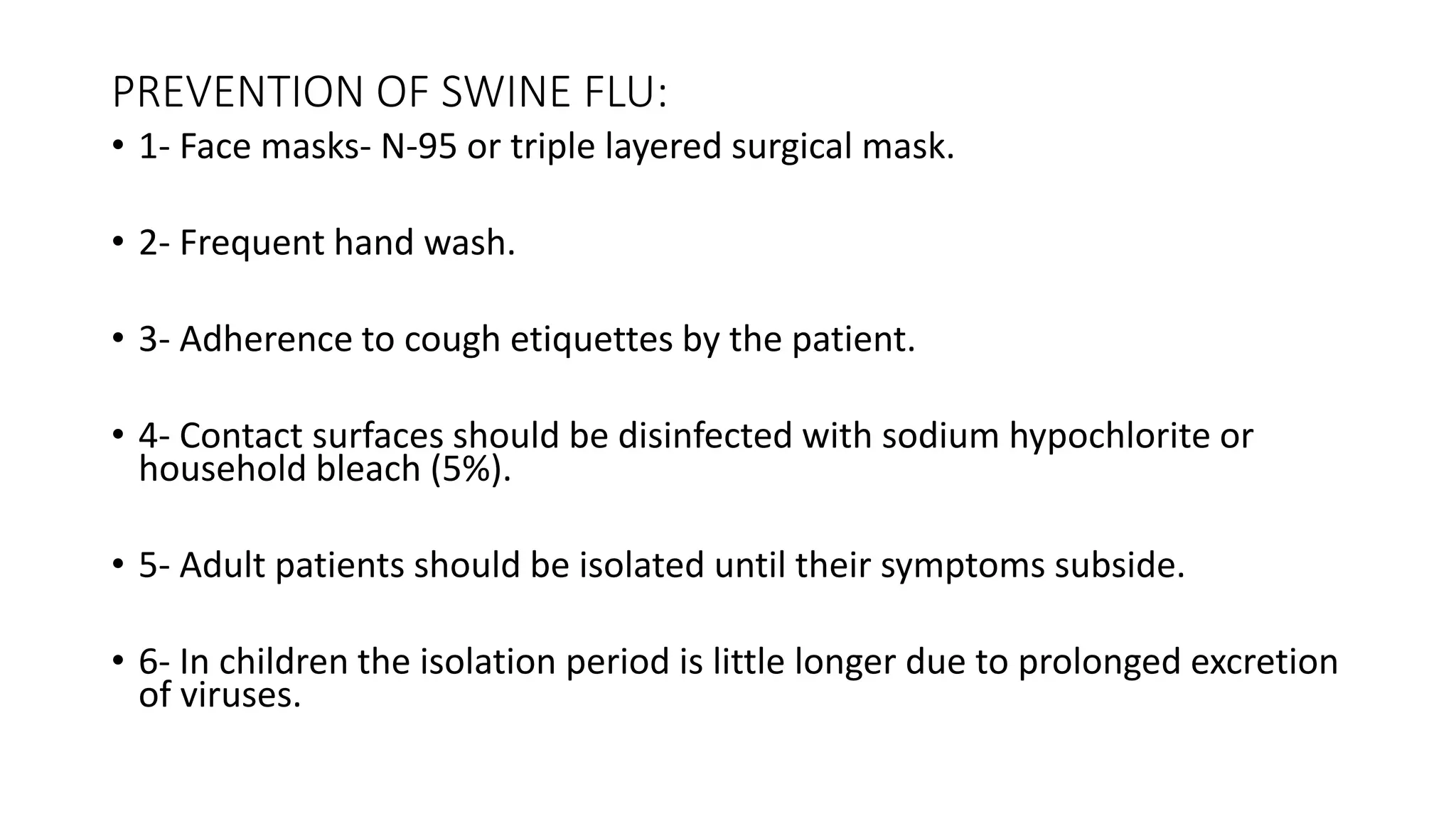Diagnosis and management of swine flu | PPTX