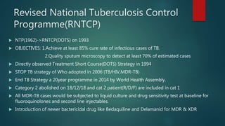 Diagnosis and management of tuberculosis with revised rntcp | PPTX