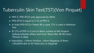 Diagnosis and management of tuberculosis with revised rntcp | PPTX