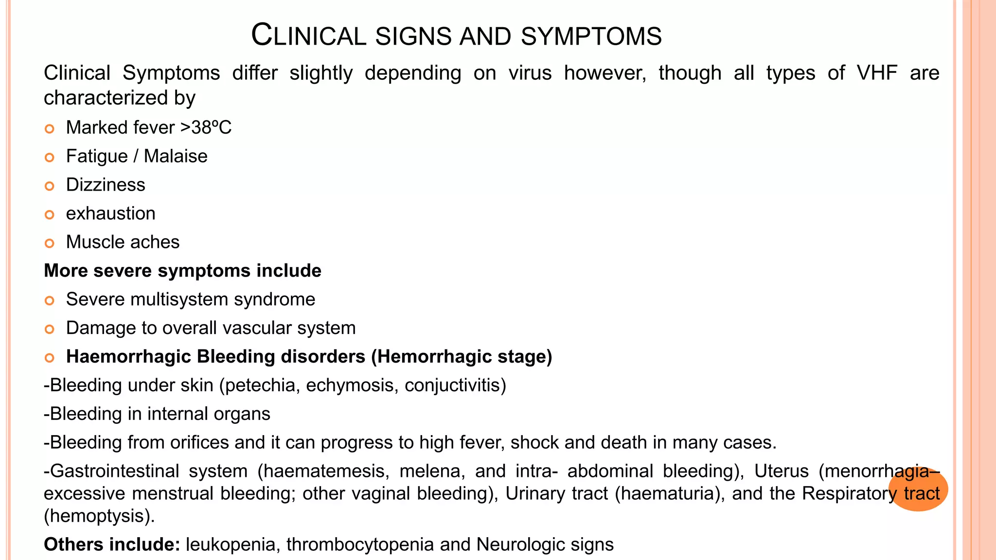 Diagnosis and management of viral haemorrhagic fever (vhf) | PPTX