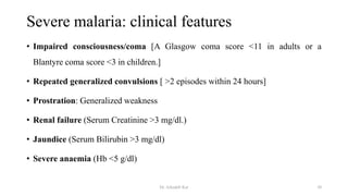 Diagnosis and management protocol of malaria | PPTX