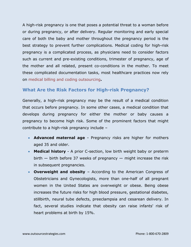 Diagnosis and Medical Coding for High Risk Pregnancy | PDF | Pregnancy ...