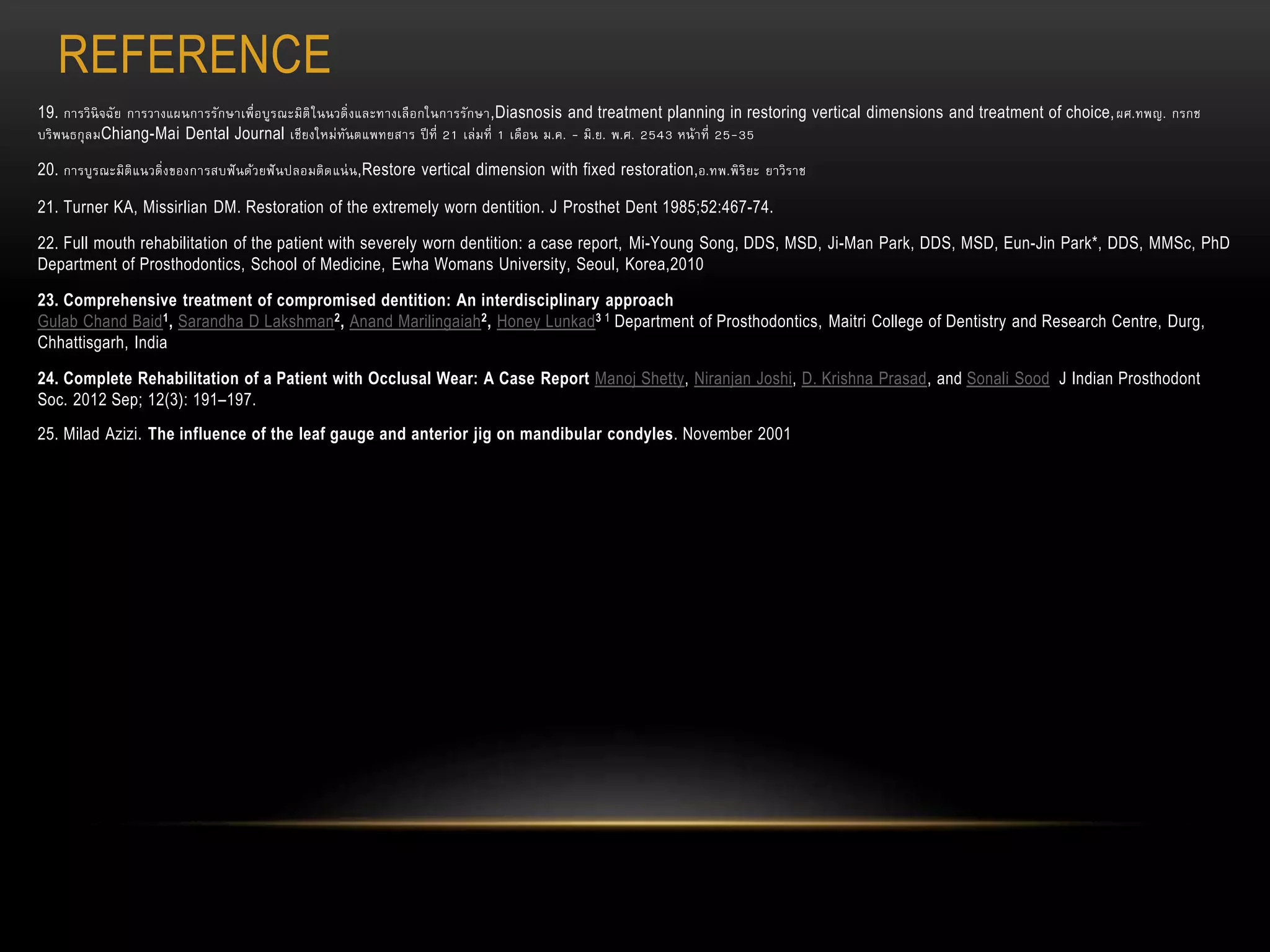 Diagnosis and treatment of choice in restoring vertical dimension | PPTX
