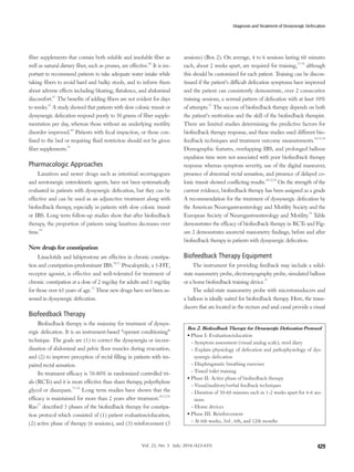 Diagnosis and treatment of Dyssynergic Defecation (Rao) | PDF