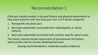 Diagnosis and Treatment of Low Back Pain | PPTX