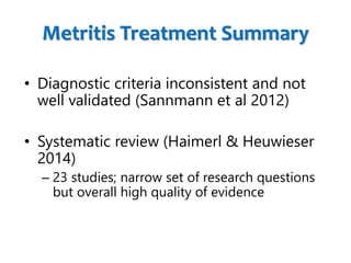 Diagnosis and Treatment of Metritis | PPTX