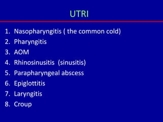Diagnosis and treatment of URTI | PPTX