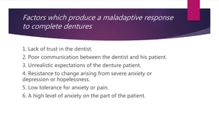 Diagnosis and treatment plane for full denture patient | PPTX