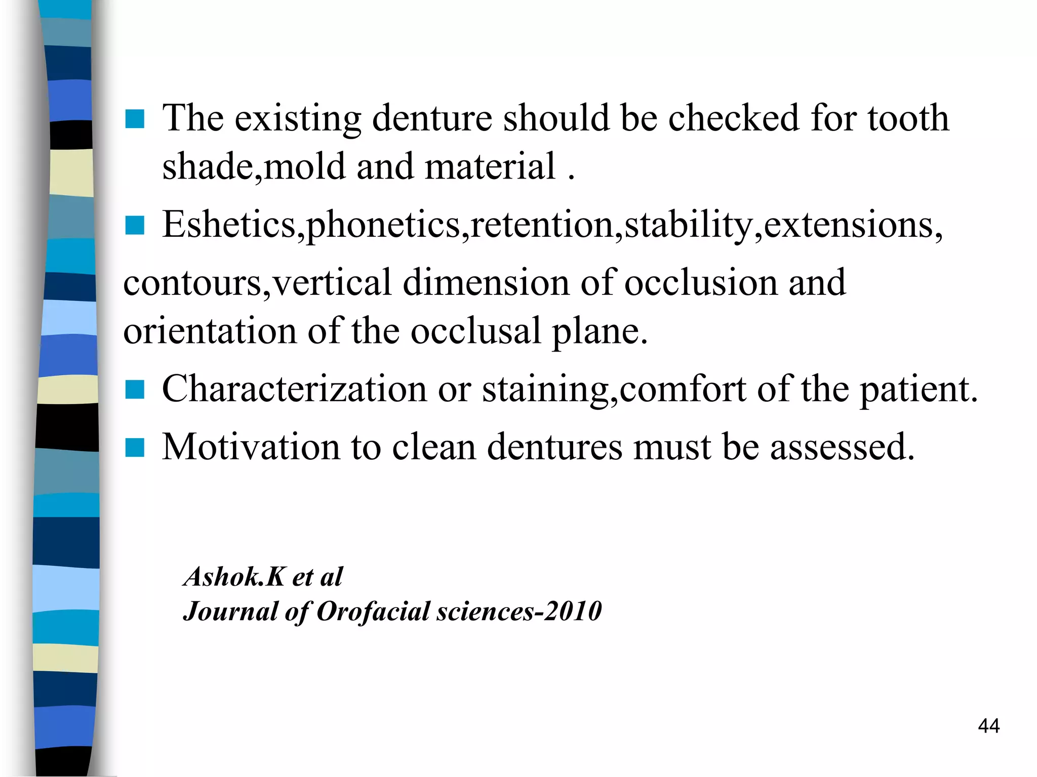 Diagnosis and treatment planning in complete denture patients | PPTX