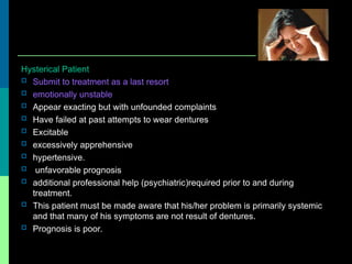Diagnosis and Treatment Planning in Complete dentures | PPT