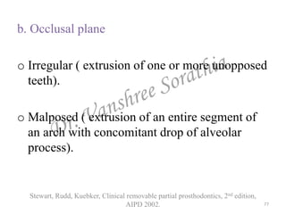 Diagnosis and Treatment Planning of Removable Partial Denture | PPTX