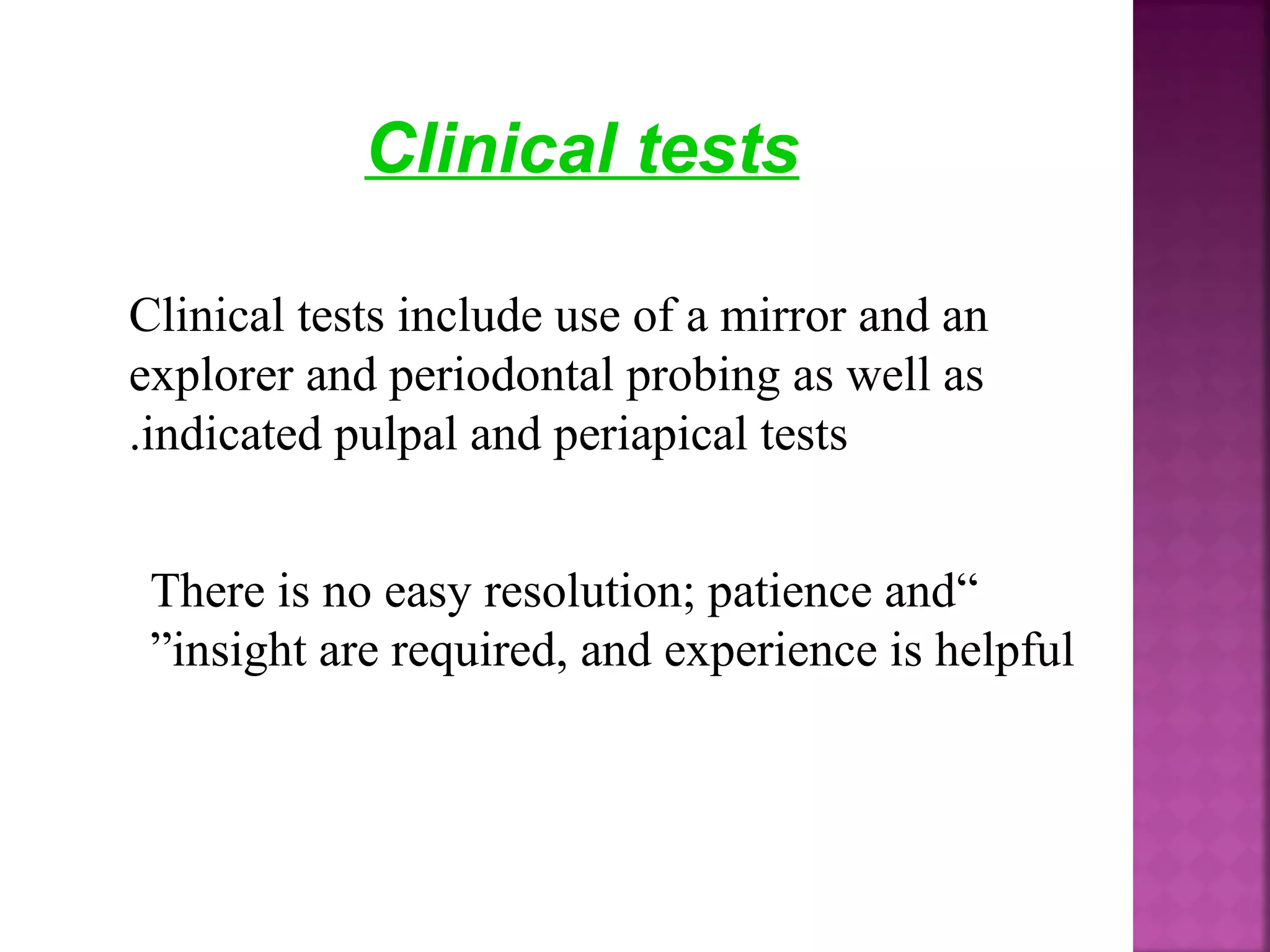 Diagnosis and treatment planing in Endodontics | PPT