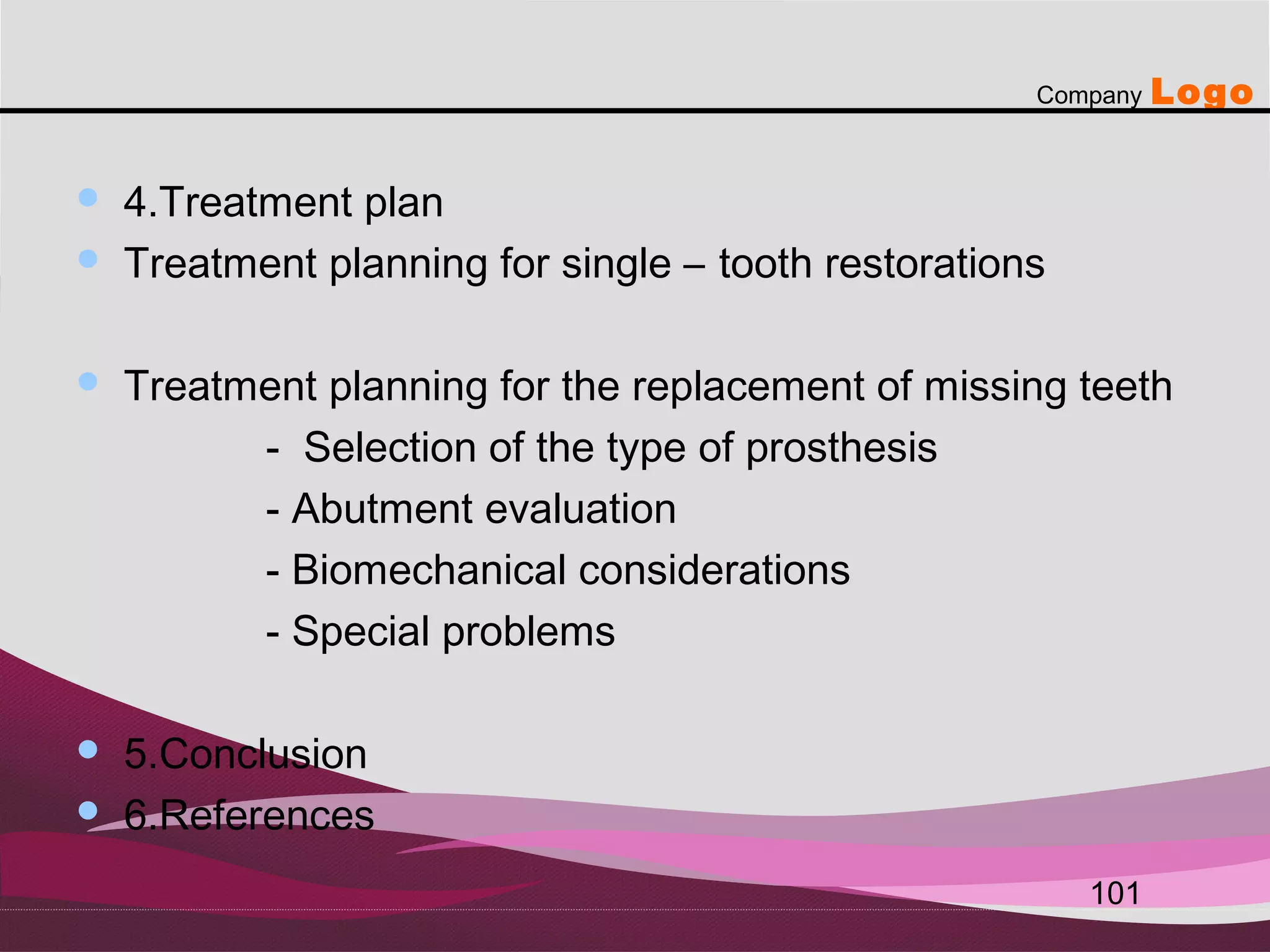 Diagnosis and tretment planning in fpd | PPT