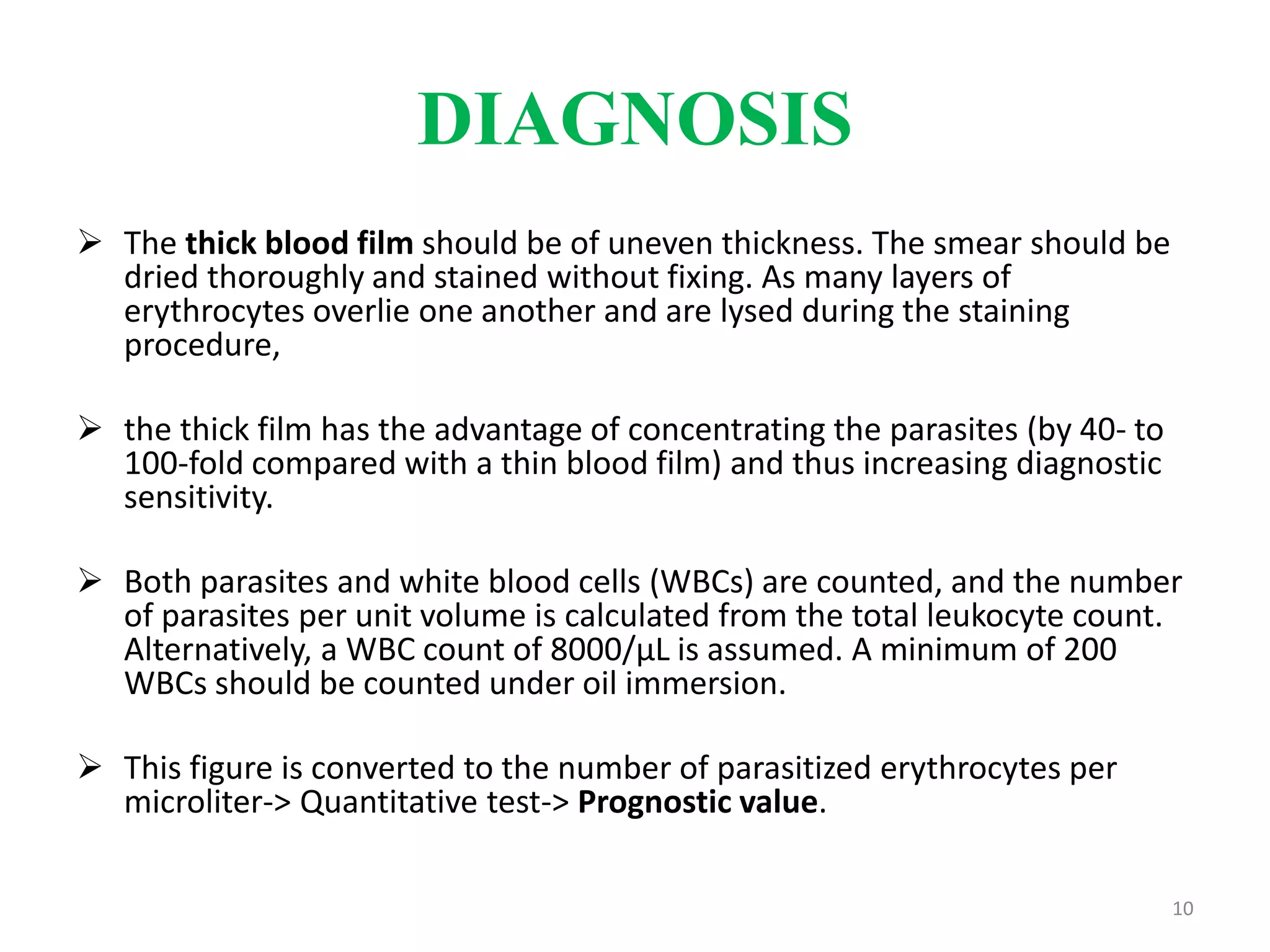 Diagnosis & blood stages of malaria . | PPTX