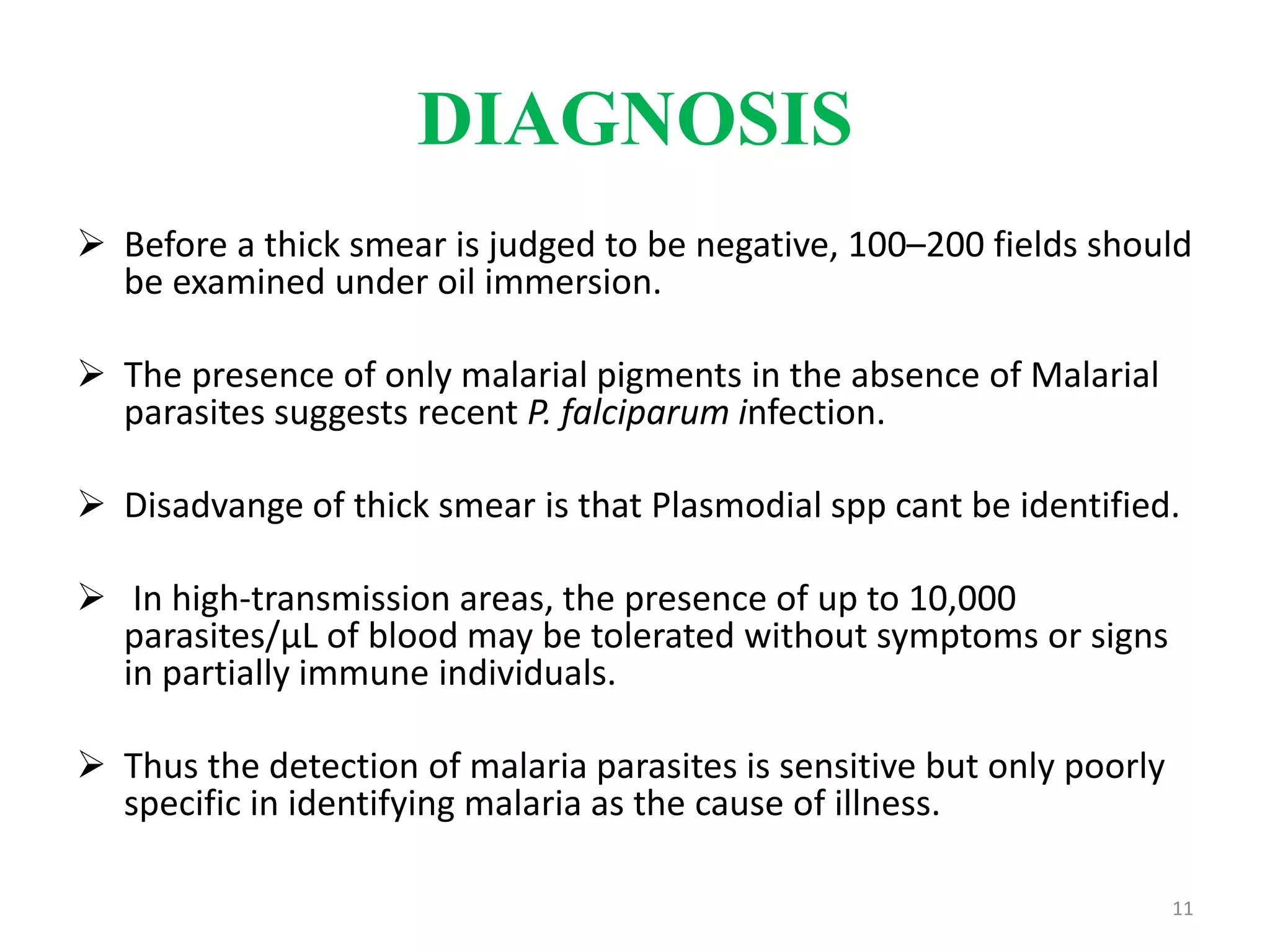 Diagnosis & blood stages of malaria . | PPTX