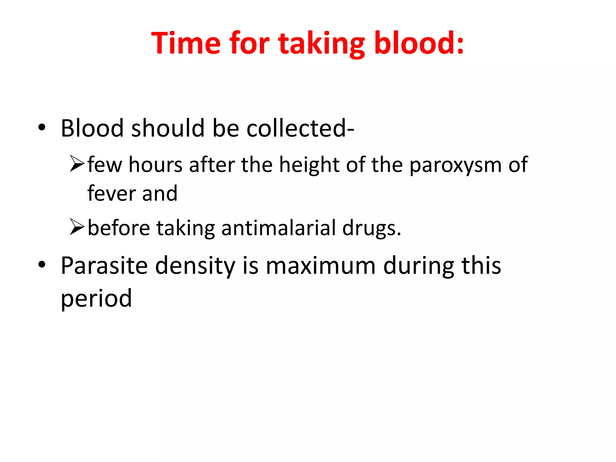 Diagnosis & blood stages of malaria . | PPTX