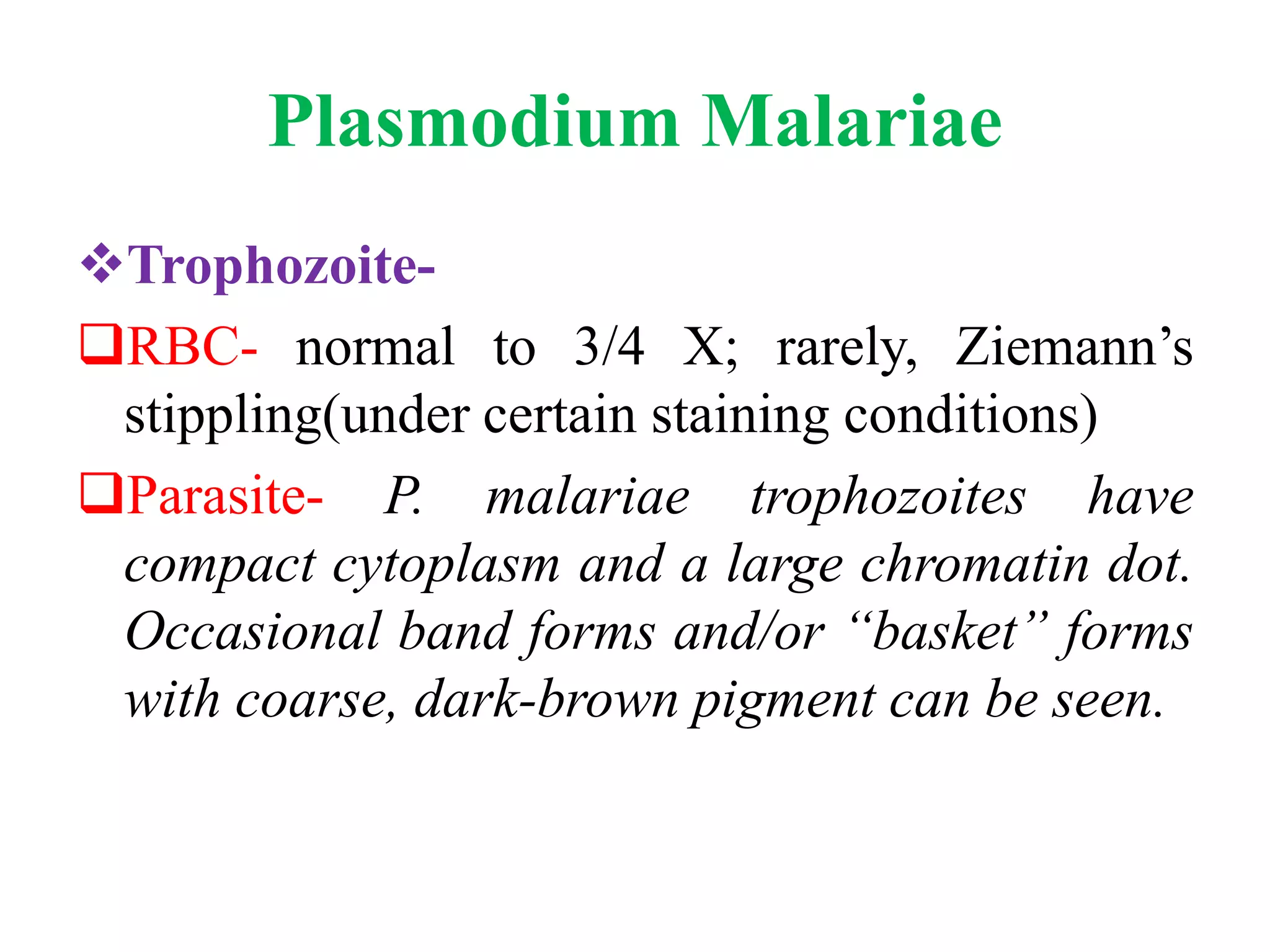 Diagnosis & blood stages of malaria . | PPTX