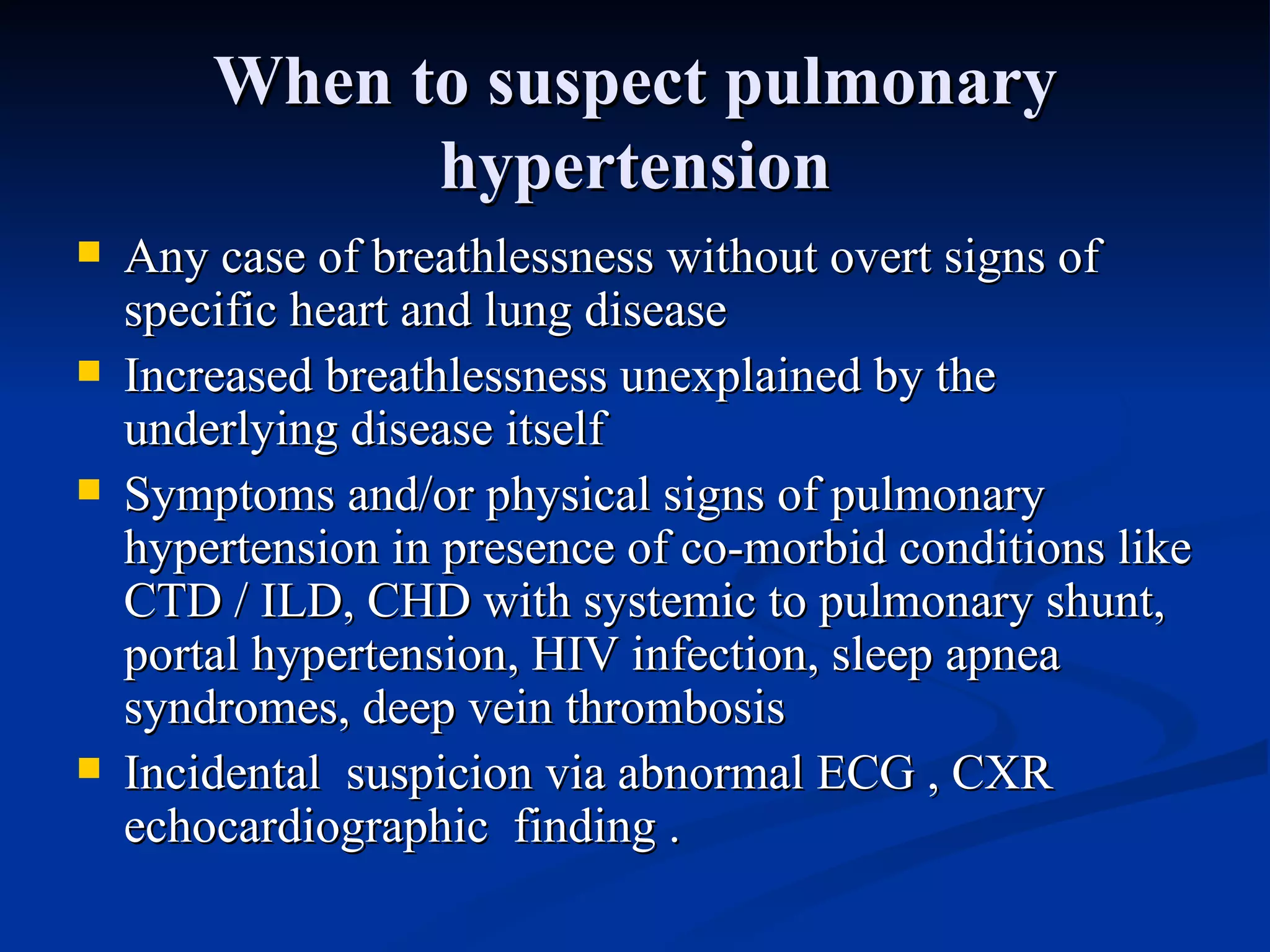 Diagnosis & Classification of Pulmonary Hypertension | PPT