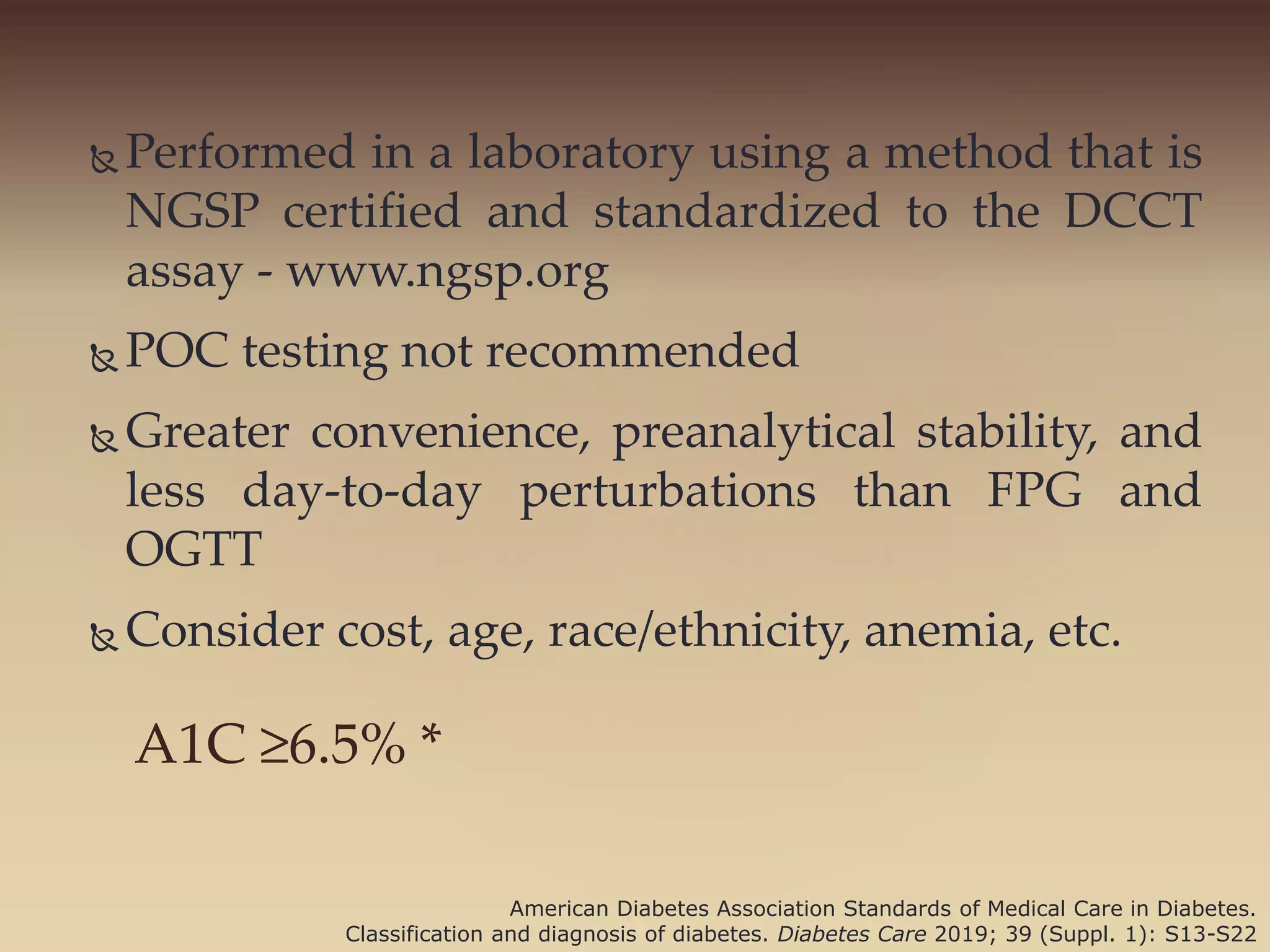 Diagnostic Tests of Diabetes | PPT