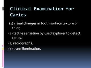 Diagnosis in operative dentistry | PPT