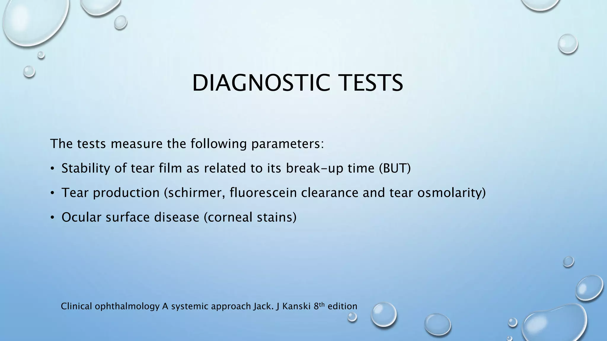 Diagnosis & management of dry eye | PPTX