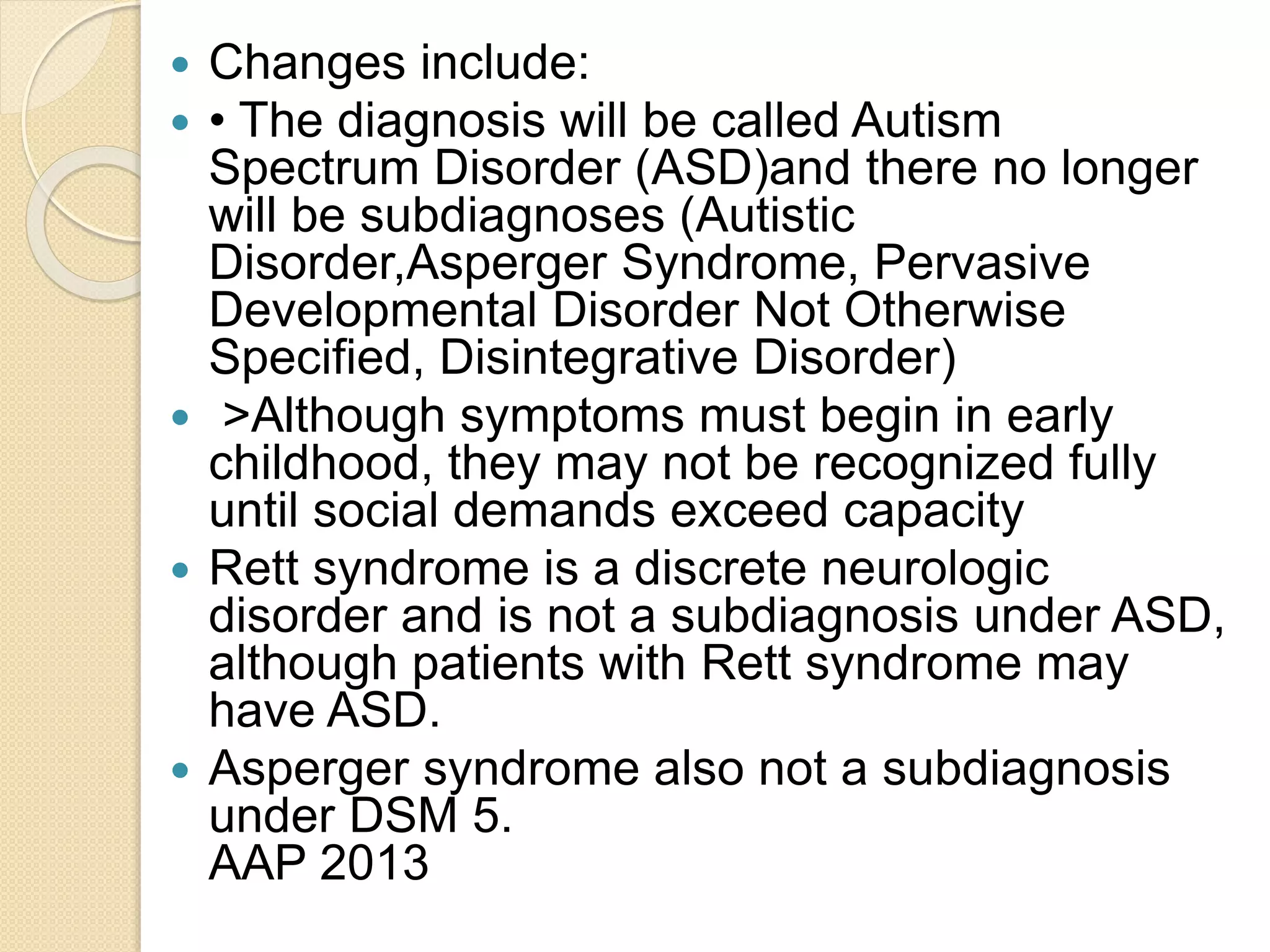 Diagnosis &management of autistic spectrum disorders | PPTX