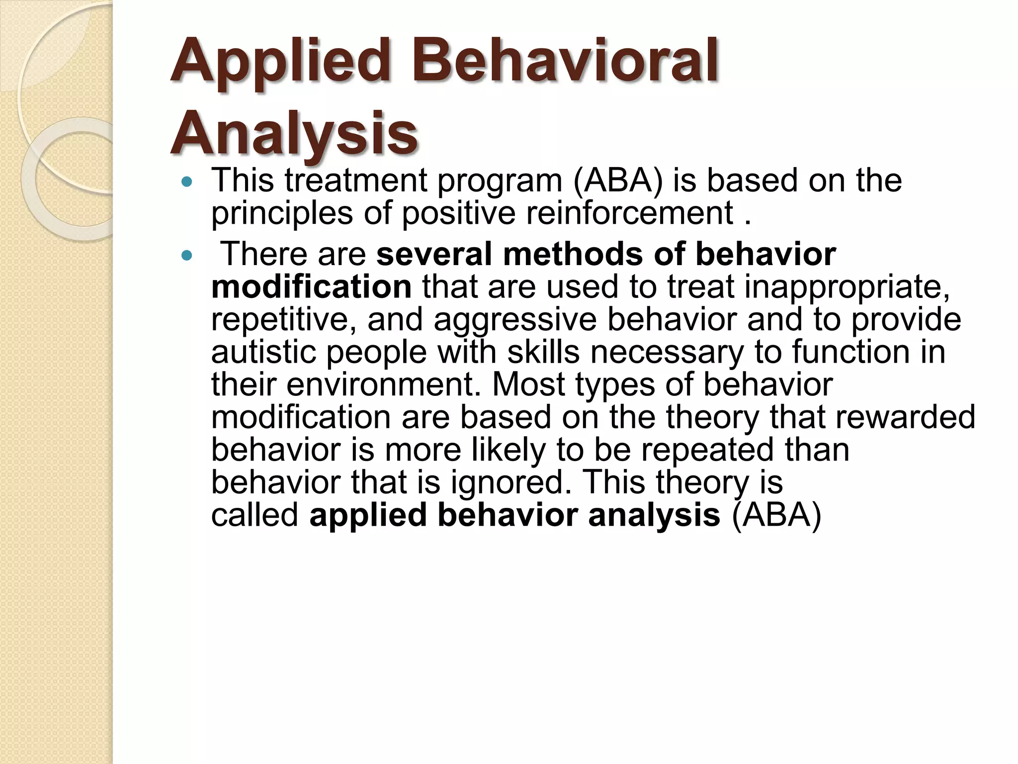 Diagnosis &management of autistic spectrum disorders | PPTX