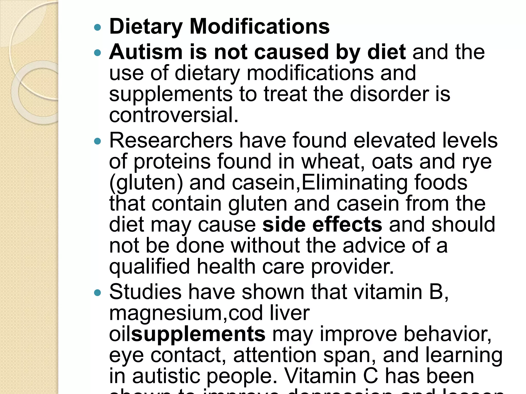 Diagnosis &management of autistic spectrum disorders | PPTX