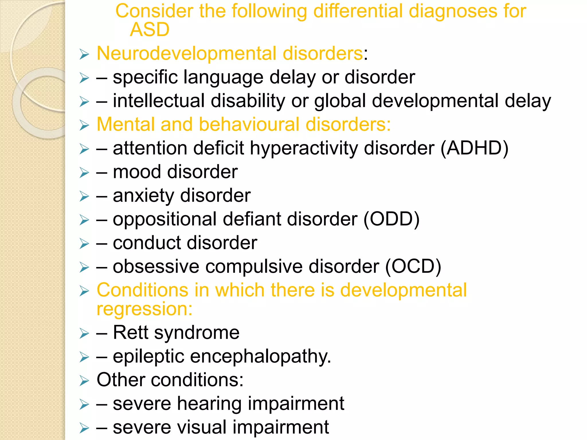Diagnosis &management of autistic spectrum disorders | PPTX