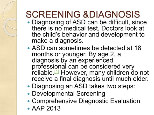 Diagnosis &management of autistic spectrum disorders | PPTX