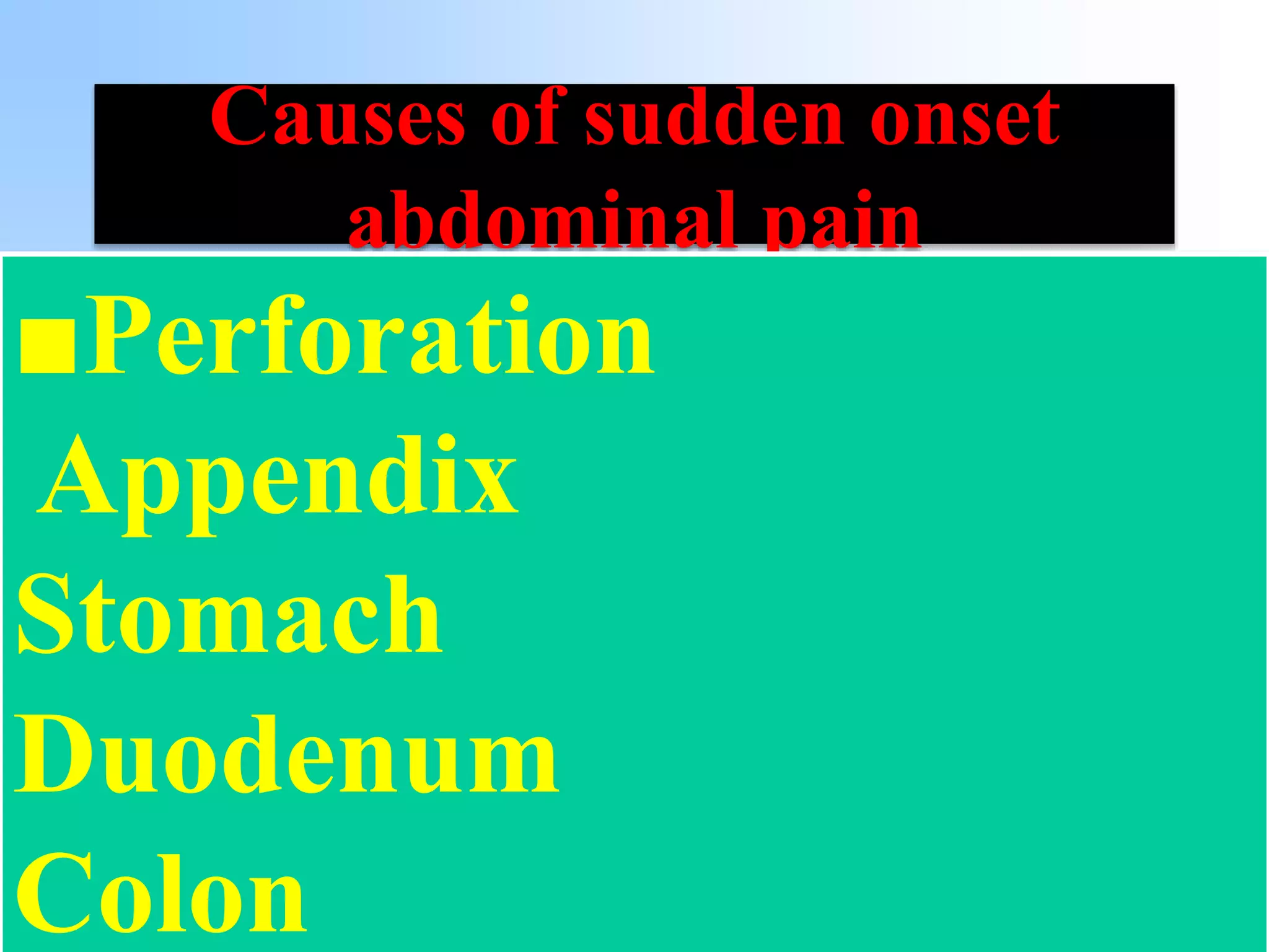 Diagnosis of acute abdominal pain hegazy | PPT
