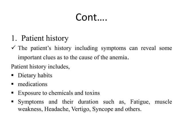 Diagnosis of anemia by history, physical and lab diagnosis (3).pptx