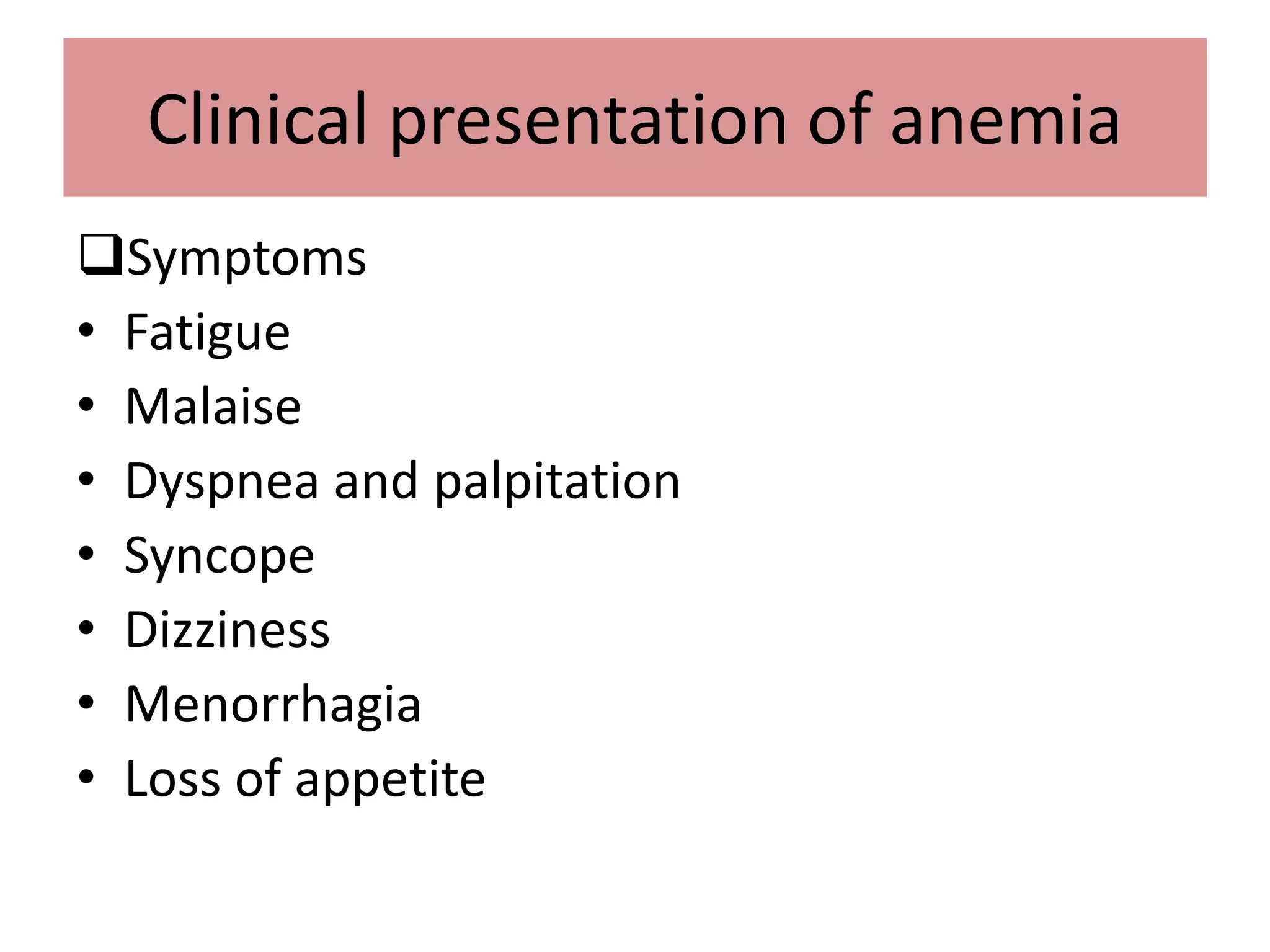 Diagnosis of Anemia | PPTX