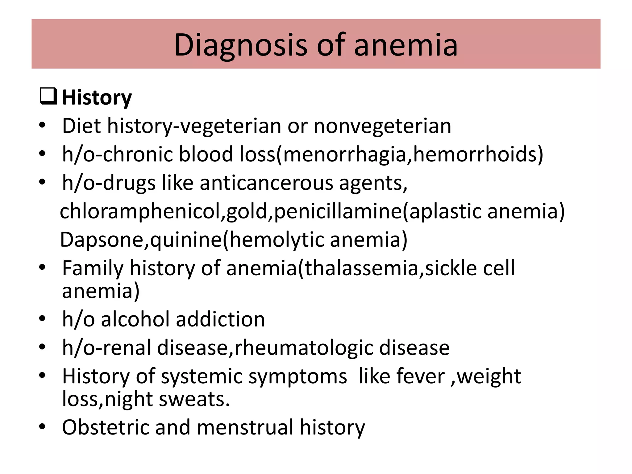 Diagnosis of Anemia | PPTX