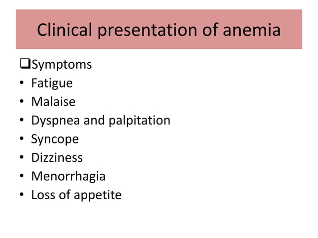 Diagnosis of Anemia | PPTX